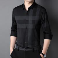 China Striped Polyester Cotton Slim Fit Long Sleeve Shirt for Men Sizes S to XXL for sale