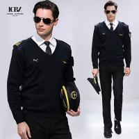 China Custom Airline Pilot Vest Uniform White Black Stewardess Shirt Polyester Cotton S-3XL for sale