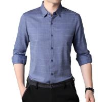 China Polyester Viscose Custom Logo Long Sleeve Shirt for Men Casual with Lining Size S-XXL for sale