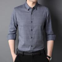 China Polyester Viscose Custom Logo Long Sleeve Shirt for Men Casual with Lining Size S-XXL for sale