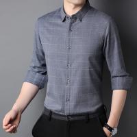 China Polyester Viscose Custom Logo Long Sleeve Shirt for Men Casual with Lining Size S-XXL for sale