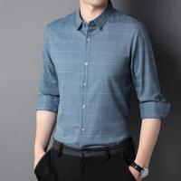 China Polyester Viscose Custom Logo Long Sleeve Shirt for Men Casual with Lining Size S-XXL for sale