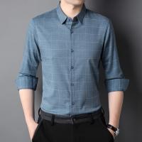 China Polyester Viscose Custom Logo Long Sleeve Shirt for Men Casual with Lining Size S-XXL for sale