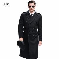 China Property Security Work Uniform 100% Cotton Aviation Captain Black Woolen Coat for Men for sale