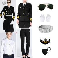 China Customizable Unisex Woolen Jacket Captain Long Coat Thickened Winter Uniform Sizes S to 3XL for sale