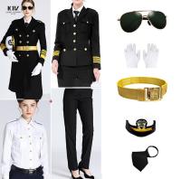 China Customizable Unisex Woolen Jacket Captain Long Coat Thickened Winter Uniform Sizes S to 3XL for sale