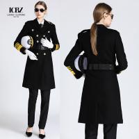 China Customizable Unisex Woolen Jacket Captain Long Coat Thickened Winter Uniform Sizes S to 3XL for sale