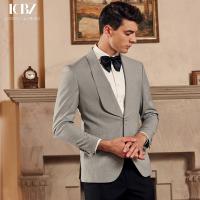 China Custom Shawl Lapel Suit for Men Wedding Groom Formal Wear Polyester Cotton Sizes S to 3XL for sale