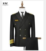 China Custom Airline Pilot Uniforms for Men Women Polyester Cotton Fabric S to 3XL for sale