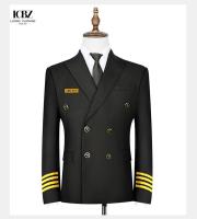 China Custom Airline Pilot Uniforms for Men Women Polyester Cotton Fabric S to 3XL for sale
