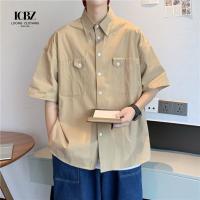 China Custom Short Sleeve Poplin Dress Shirts for Men Cotton Blend Sizes S to 3XL for sale
