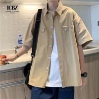 China Custom Short Sleeve Poplin Dress Shirts for Men Cotton Blend Sizes S to 3XL for sale