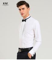 China Men's Floral Print Long Sleeve Formal Shirt Polyester Cotton Blend Sizes S to 10XL for sale