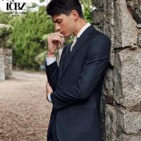China Custom Slim Fit Men's Business Suit Set Wool Blend Fabric Sizes S-3XL for Banquet Formal Wear for sale