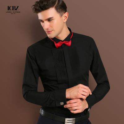 China Men's French Cufflinks Shirt Swallow Collar Polyester Cotton Blend Sizes S to 10XL for sale