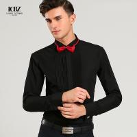 China Men's French Cufflinks Shirt Swallow Collar Polyester Cotton Blend Sizes S to 10XL for sale
