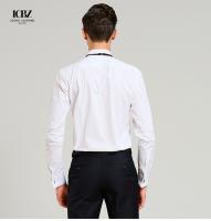 China Men's French Cufflinks Shirt Swallow Collar Polyester Cotton Blend Sizes S to 10XL for sale