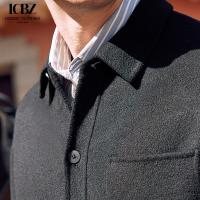 China Customized Designs Wool / Silk Autumn Winter Men's Slim Fit Long Windbreaker Jacket Coat for sale