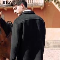 China Customized Designs Wool / Silk Autumn Winter Men's Slim Fit Long Windbreaker Jacket Coat for sale