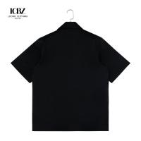China Men's Long Sleeve Denim Work Shirt Breathable Polyester Cotton Fabric Sizes S to 10XL for sale