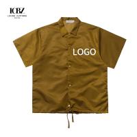 China Men's Summer Streetwear Satin Shirt Breathable Loose Fit Sizes S to 10XL Custom Logo for sale
