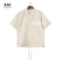 China Men's Summer Streetwear Satin Shirt Breathable Loose Fit Sizes S to 10XL Custom Logo for sale