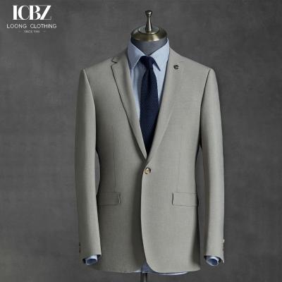 China Custom Business Suit for Men Wool Blend Light Gray Sizes S to 3XL for Wedding Groom Formal for sale