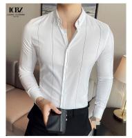 China Nonwoven Office Full Sleeve Slim Fit Classic Men Shirt 100% Cotton Casual Style for sale