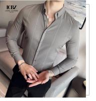 China Nonwoven Office Full Sleeve Slim Fit Classic Men Shirt 100% Cotton Casual Style for sale