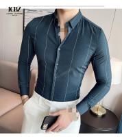 China Nonwoven Office Full Sleeve Slim Fit Classic Men Shirt 100% Cotton Casual Style for sale