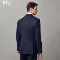China Customizable Wool Blend Men Suit for Business Wedding Dark Blue Sizes S to 3XL for sale