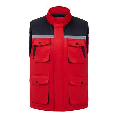 China Unisex Anti-Static Work Vest Polyester Waistcoat Customizable Sizes 170-195cm for sale