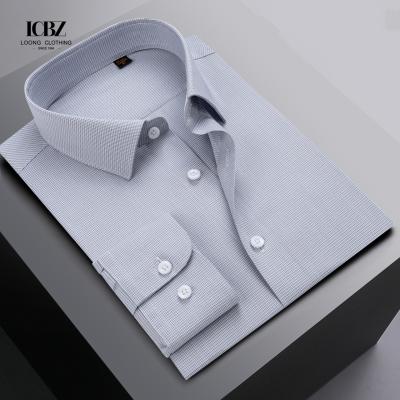China Knitted Weaving Gothic Office Shirt Men Rayon Polyester Dress Shirt Sizes S to 10XL for sale