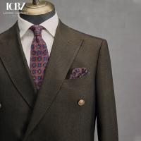China Custom 3 Piece Men Business Suit Set Blazer Vest Trousers Wool Fabric S-3XL for sale