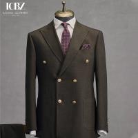China Custom 3 Piece Men Business Suit Set Blazer Vest Trousers Wool Fabric S-3XL for sale