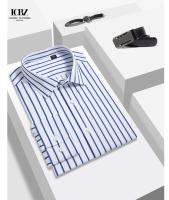 China Men's Casual Dress Shirt Long Sleeve Cotton Polyester Blend Office Wear Sizes S to 10XL for sale