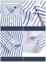 China Men's Casual Dress Shirt Long Sleeve Cotton Polyester Blend Office Wear Sizes S to 10XL for sale