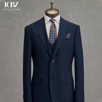China Custom Business Suit for Men Wool Blend Fabric Breathable No-Iron Slim Fit Sizes S to 3XL for sale