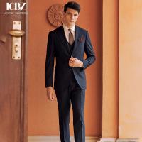 China Custom Business Suit for Men Wool Blend Fabric Breathable No-Iron Slim Fit Sizes S to 3XL for sale