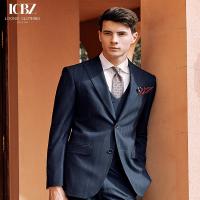 China Custom Business Suit for Men Wool Blend Fabric Breathable No-Iron Slim Fit Sizes S to 3XL for sale