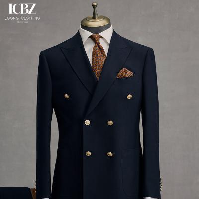 China Custom Men's No-Iron Business Casual Slim Formal Dress Suit Woven Striped Fabric Sizes S-3XL for sale