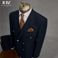 China Custom Men's No-Iron Business Casual Slim Formal Dress Suit Woven Striped Fabric Sizes S-3XL for sale