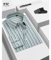 China Knitted Plus Size Men's Blue Red Striped Button Down French Cuff Dress Shirt S-10XL for sale