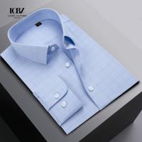 China Knitted Plus Size Men's Blue Red Striped Button Down French Cuff Dress Shirt S-10XL for sale
