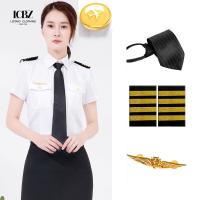 China Custom Polyester Cotton Long Sleeve Stewardess Uniform Shirt for Airline Crew Sizes S to 3XL for sale
