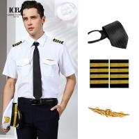 China Custom Polyester Cotton Long Sleeve Stewardess Uniform Shirt for Airline Crew Sizes S to 3XL for sale