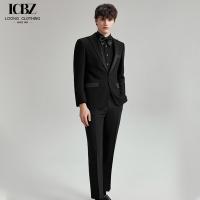 China Custom Men Suit Slim Fit Business Casual Formal Wear TR Fabric Wedding Dress Sizes S to 3XL for sale