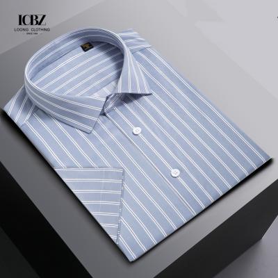 China Men's Double Pocket Dark Blue Sublimation Tattersall Korean Short Mermaid Dress Shirt S-10XL for sale