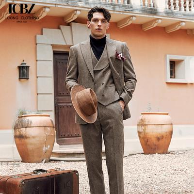China Custom Men's Wool Business Suit Anti-Wrinkle Fabric Sizes S-3XL for Formal and Casual Wear for sale