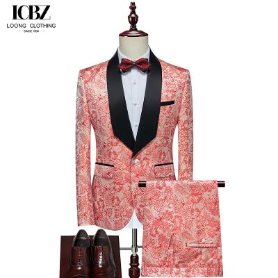 China Custom Men's Business Suit Wool Blend Fabric Sizes S to 3XL for Stage Groom for sale